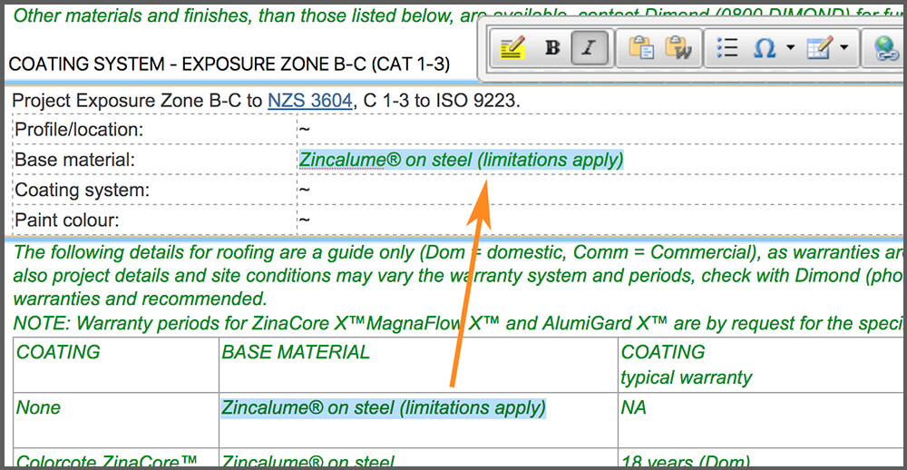 Editing a work section clause - Masterspec